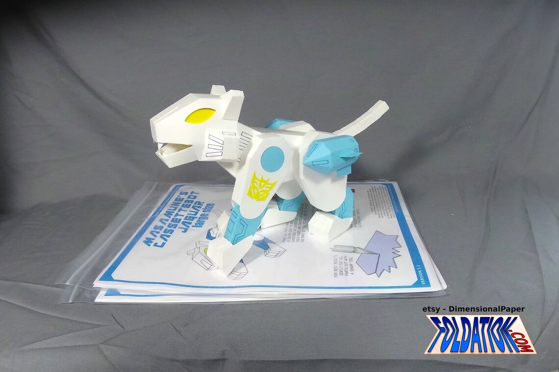 DIY Larger Kitty Kit Chibi Alien Robot Glit Paper Puzzle | Etsy