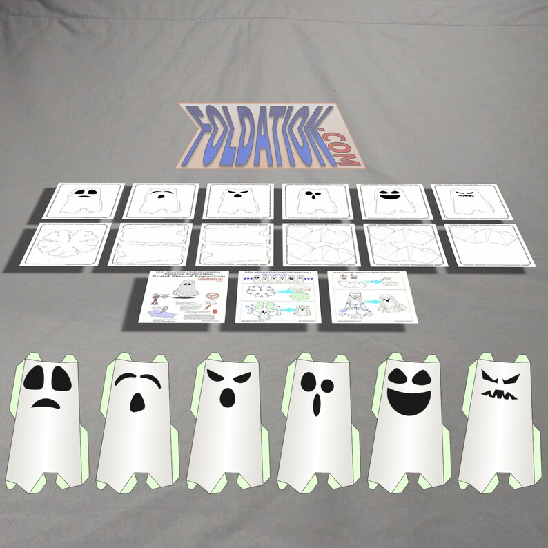 DIY Burial Shroud Apparition Kit - Cartoon Ghost Cardmodel - Etsy