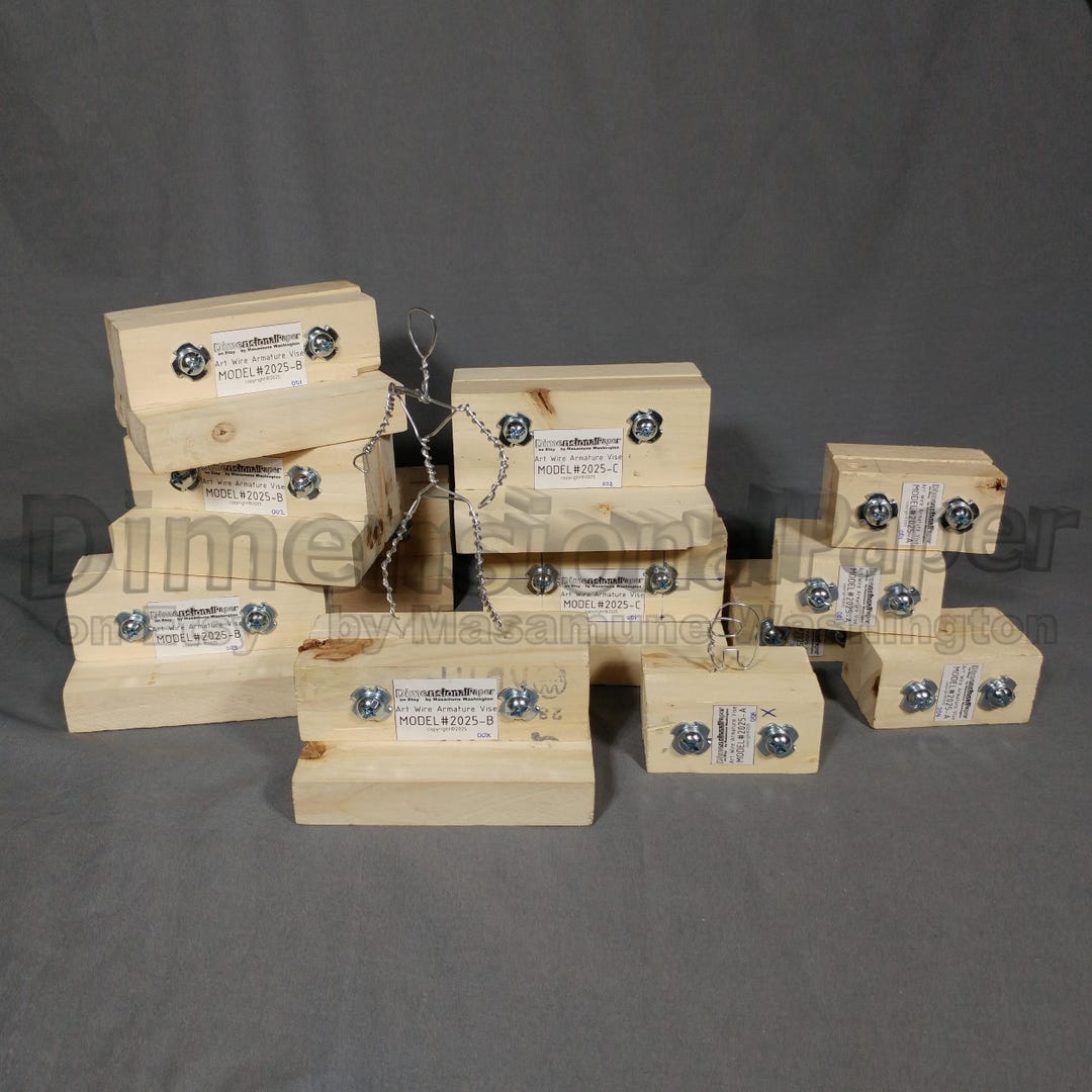 Polymer Clay Wire Armature Vise - Wooden Craft Clamp - Sculptor's Wire ...