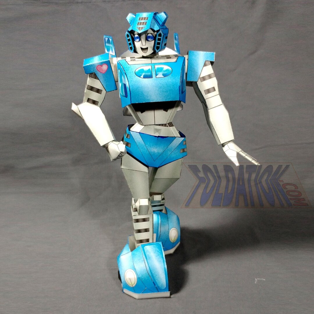 DIY Glyph Lady Robot Cardmodel Kit - Blue VW Robot Cardmodel Puzzle ...