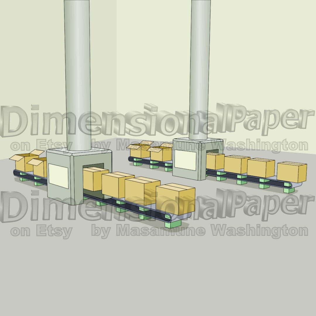 Vector Illustration Factory Packaging Lines - Editable Graphic Two ...