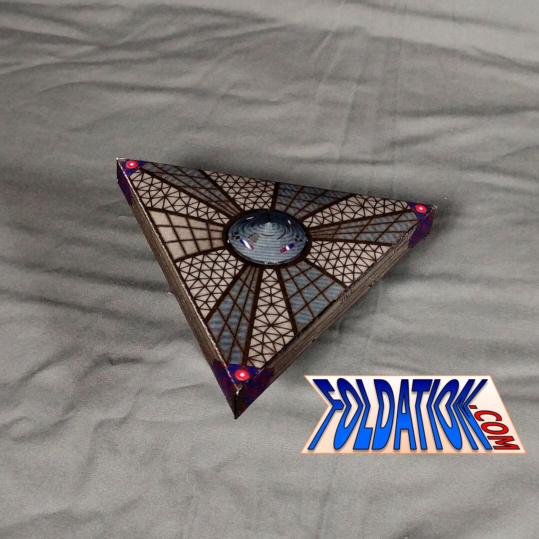 DIY Triangular UFO Spacecraft Mini Cardmodel Kit - Small Night Shadow ...