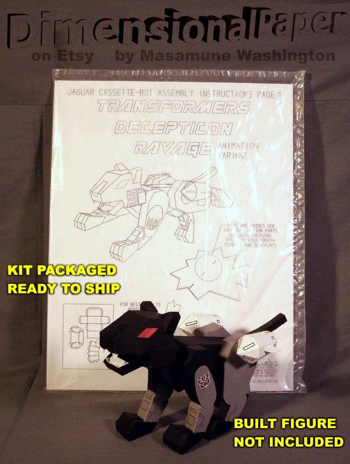DIY Kitty Kit Alien Robot Chibi Ravager Paper Puzzle Lil' Mechacat ...