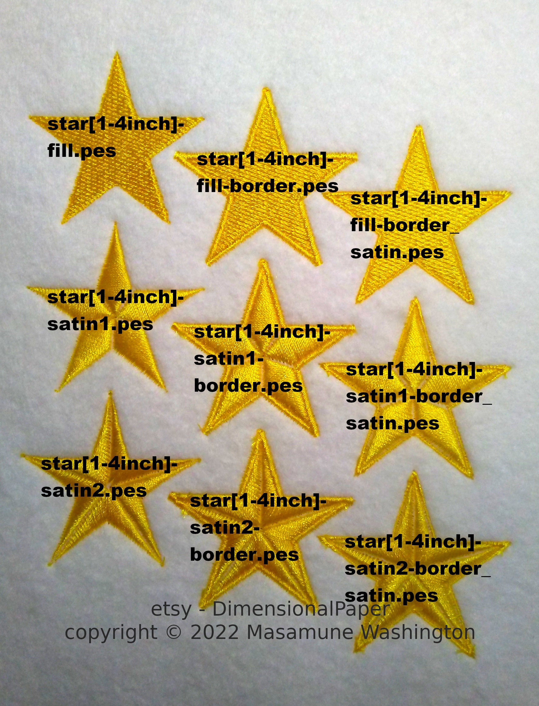 Five Point Star Embroidery File - Etsy