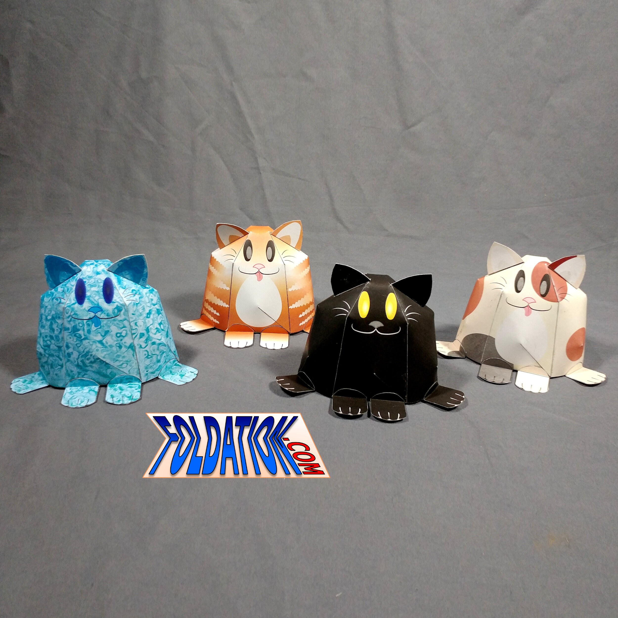 Onigiri Cat Papercraft Kit Created Curiosities Cardmodel Lump Feline ...