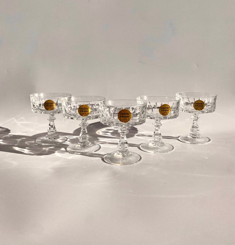 Set of 5 Small Cristal Darques Liqueur Crystal Coupes - Etsy