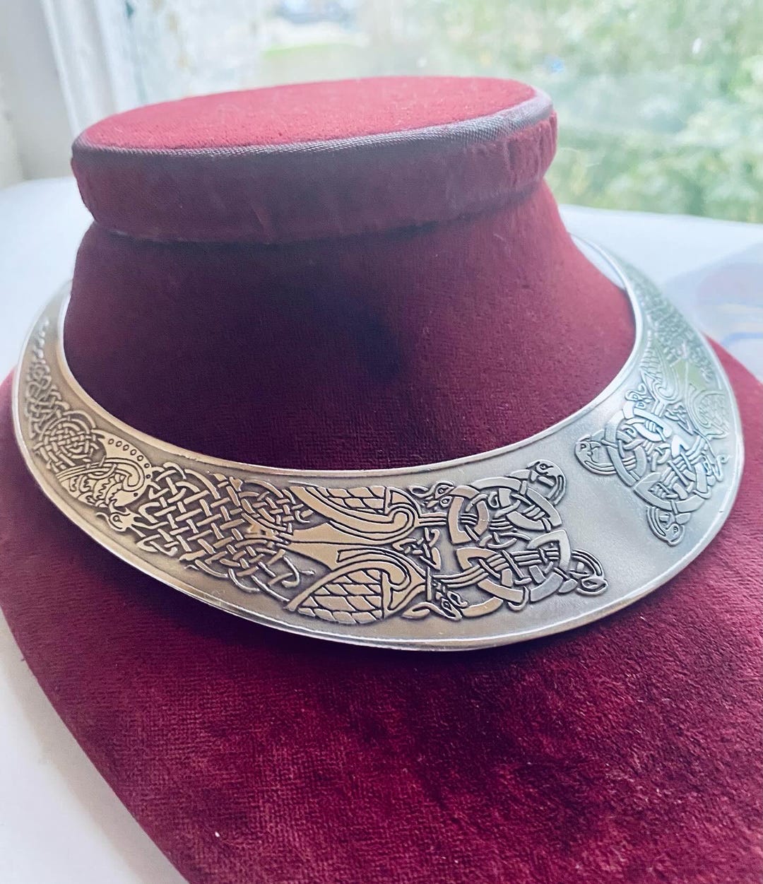 Vintage Sterling Silver CELTIC Embossed TORC Necklace, STATEMENT Choker ...