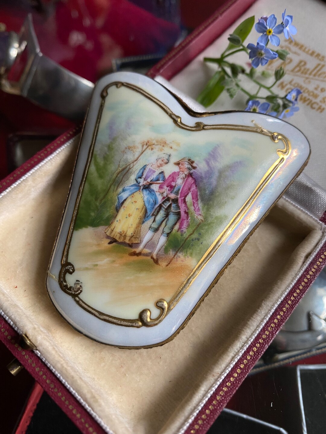 Antique Limoges Porcelain Décolletage Brooch. RARE. Design, Decorative ...