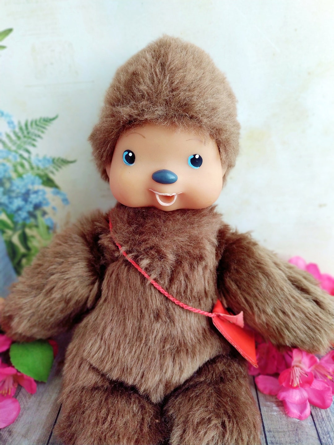 Vintage Monchhichi Doll: 1970s East German Collectible Toy With Red Bag ...