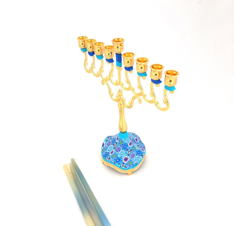 Hanukkah, Menorah, Judaica, Polymer Clay Gifts, Jewish Wedding Gift ...