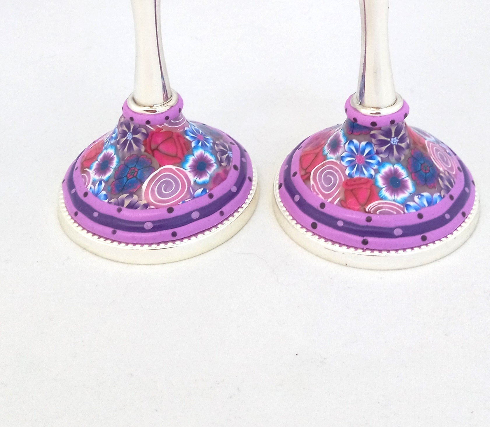 Small Candle Holders, Table Decoration, Purple Candlesticks, Bat ...
