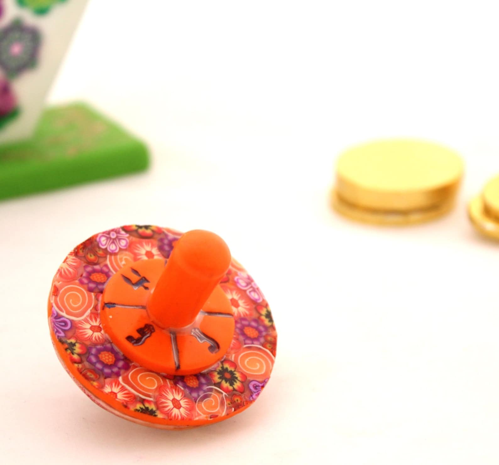 Hanukah Dreidel, Spinning Top, Jewish Gift, Polymer Clay Gifts, Judaica ...