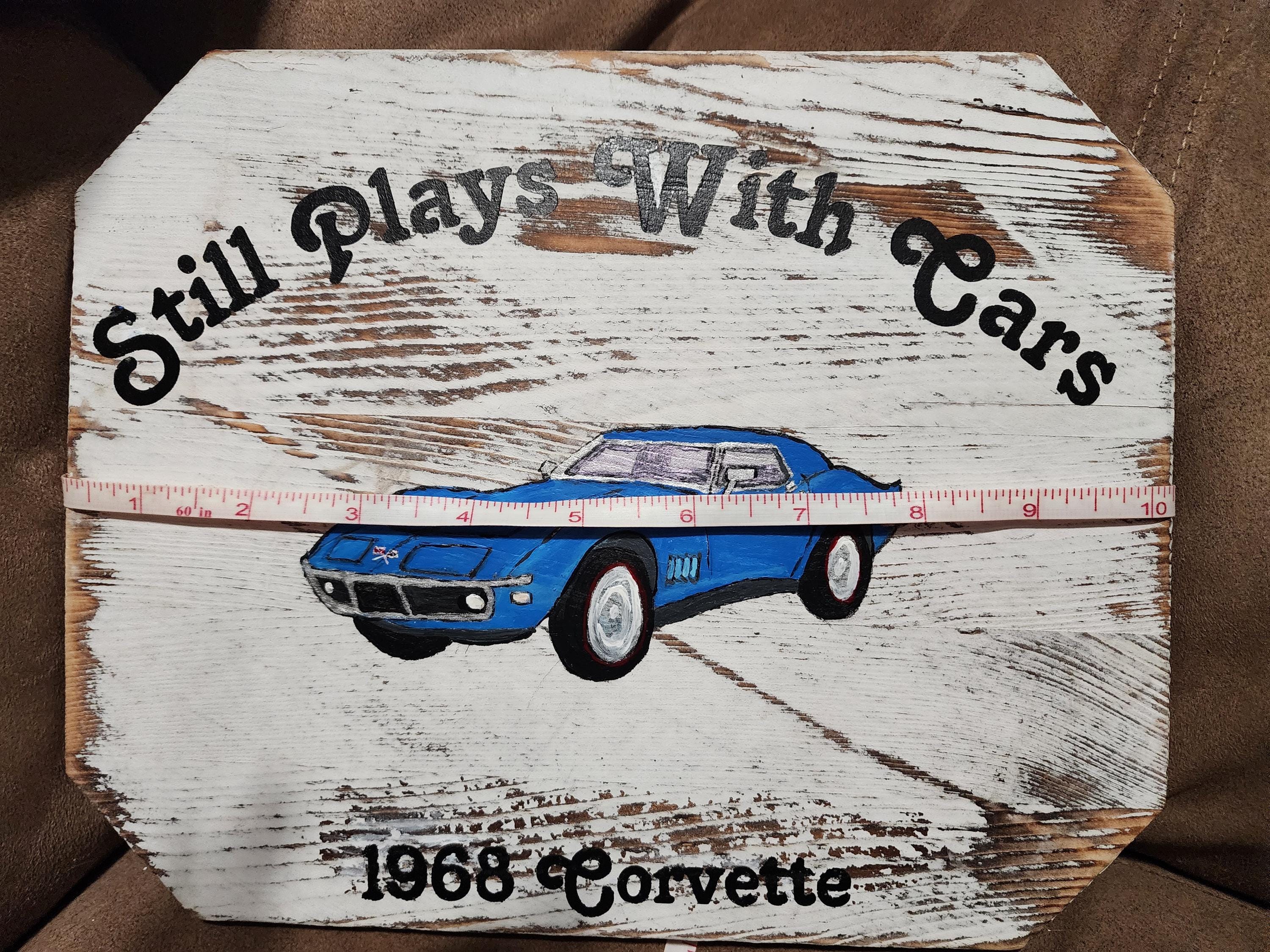 Hand Painted 1968 Corvette Wood Plaque: Classic Car Wall Art - Etsy