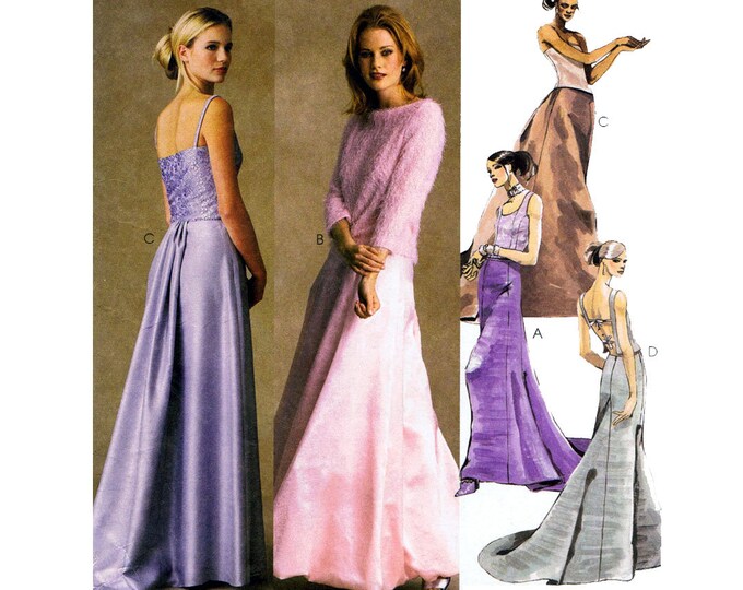 Formal Skirts A-line With Train Sewing Pattern Misses Size 8 - Etsy