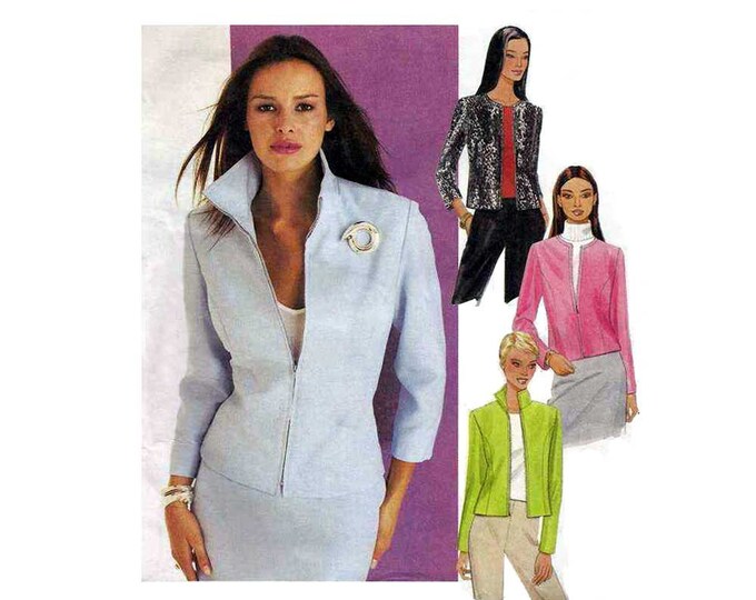 Women's Lined Jacket Sewing Pattern, Zipper Front Zip Up, Princess ...