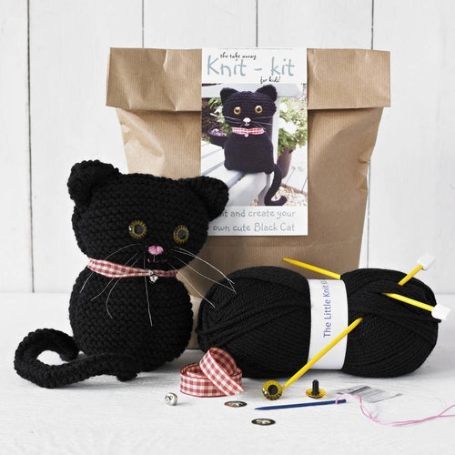 Knitty Kitty Learn to Knit Kit | Etsy