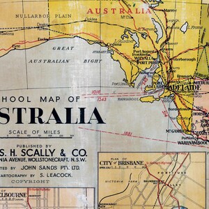 Australia Shool Map - Pull Down Wall Chart - Etsy