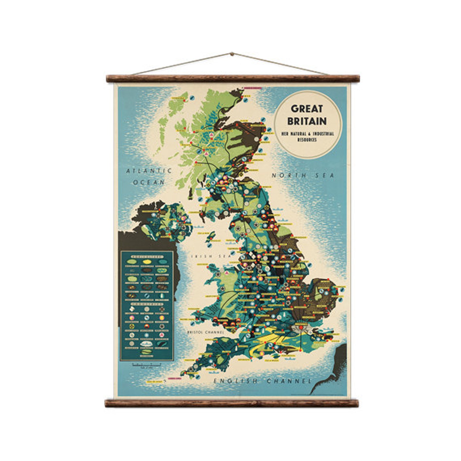 Great Britain, Her Natural and Industrial Resources - Pull Down Wall ...