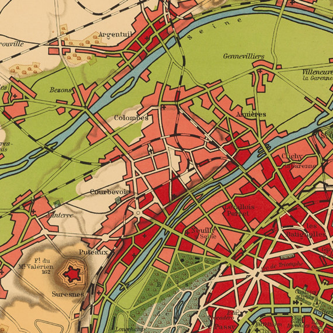 Paris - Pull Down Wall Map - Etsy