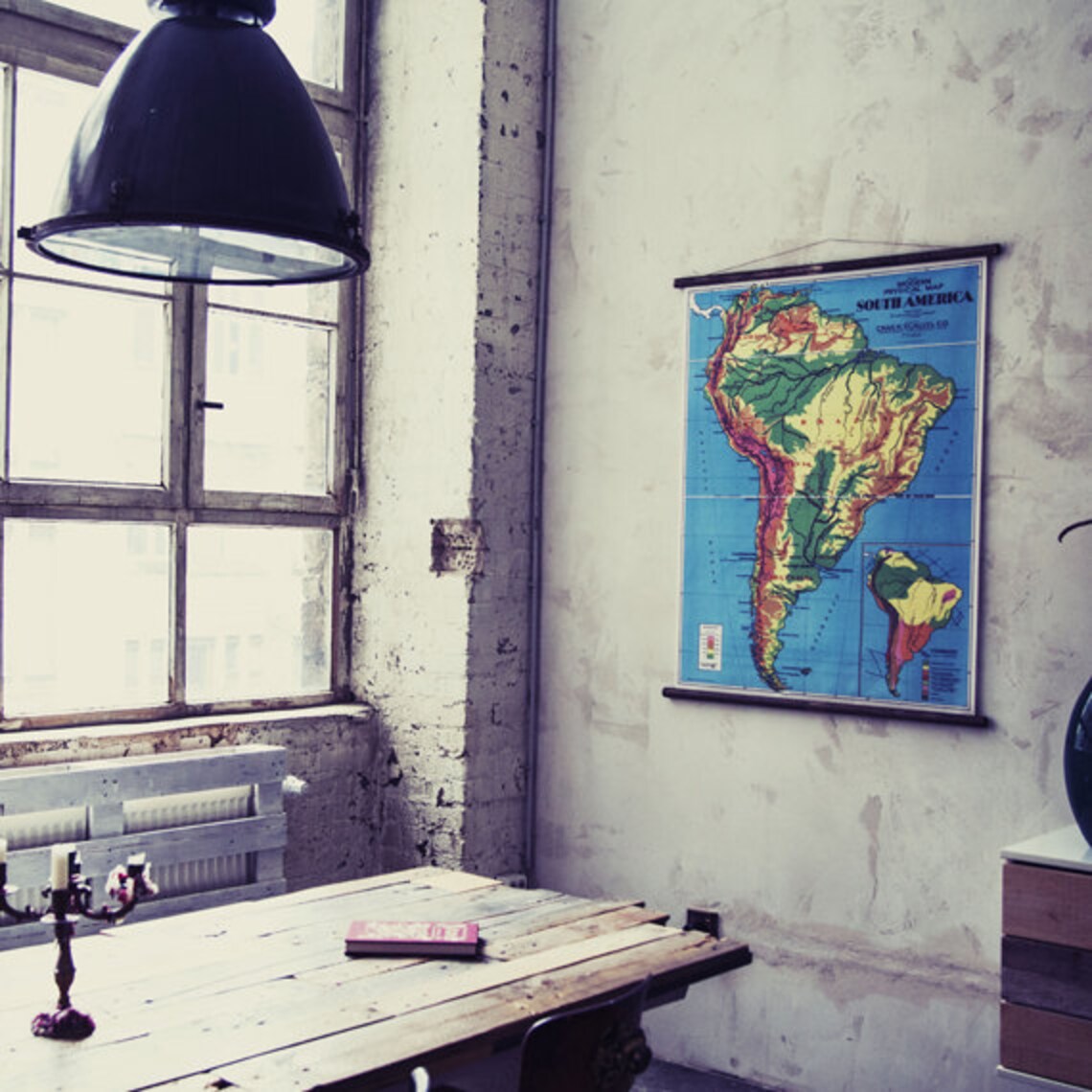 SOUTH AMERICA - Pull Down Wall Map - Etsy