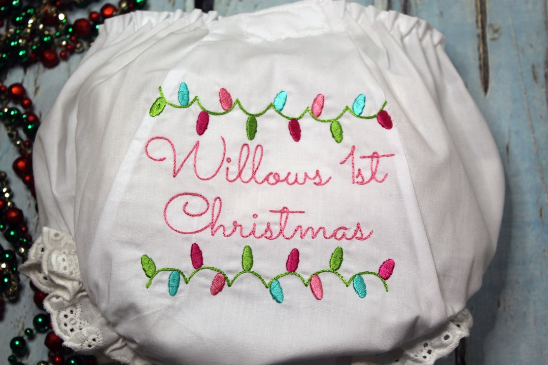 Christmas Diaper Cover, First Christmas Bloomers, 1st Christmas Diaper ...