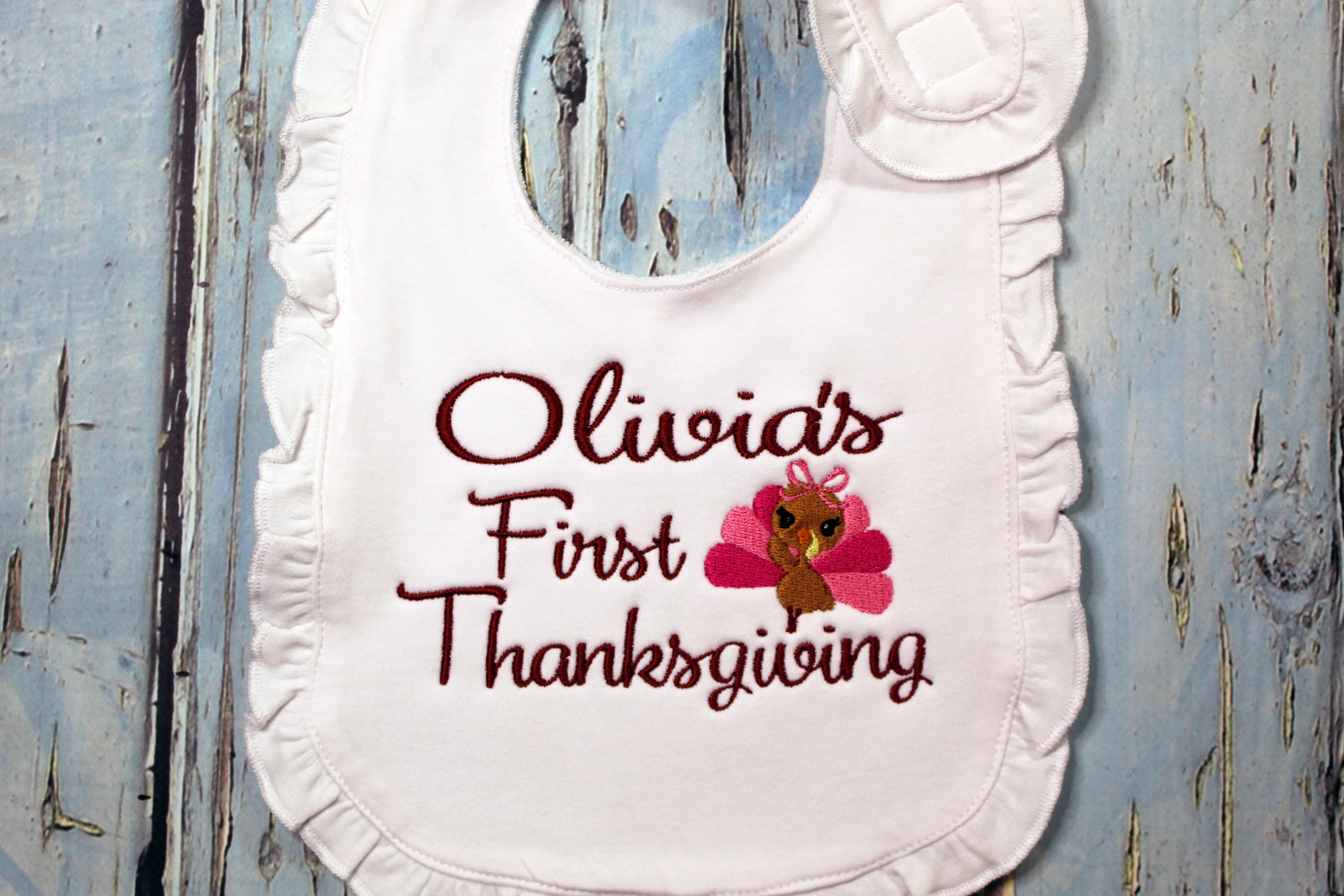 Thanksgiving Baby Bib and Burp Cloth First Thanksgiving bib | Etsy