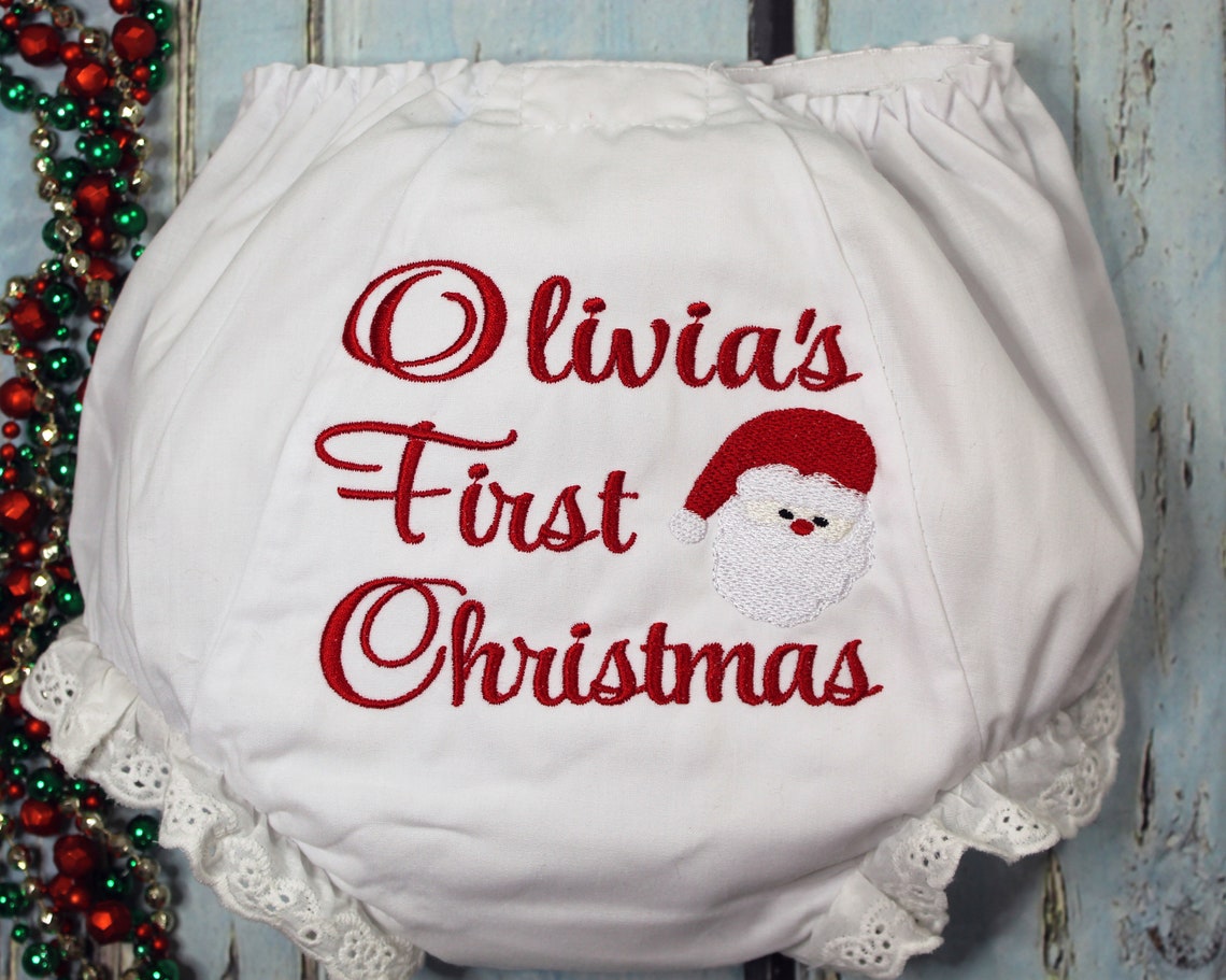 First Christmas Diaper Cover, First Christmas Bloomers, 1st Christmas ...