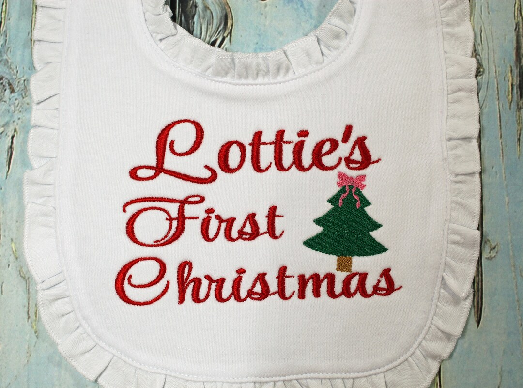 First Christmas Bib, First Christmas Burp, 1st Christmas, Christmas Bib ...