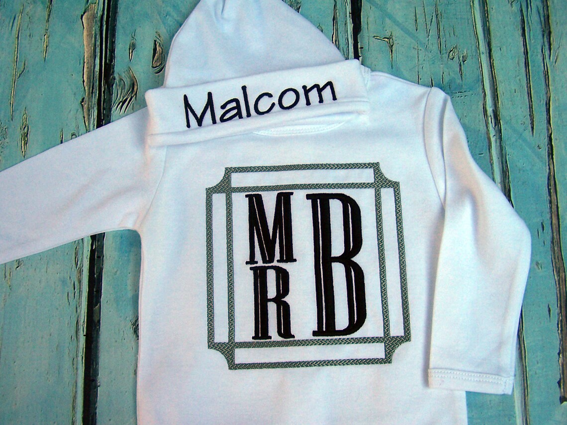 Monogram Baby Boy, Baby Gift, Take Home Outfit, Personalized Baby Boy ...