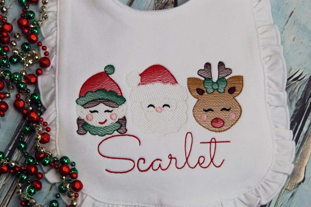 Christmas Baby Bib, First Christmas Bib, 1st Christmas, Christmas Bib ...