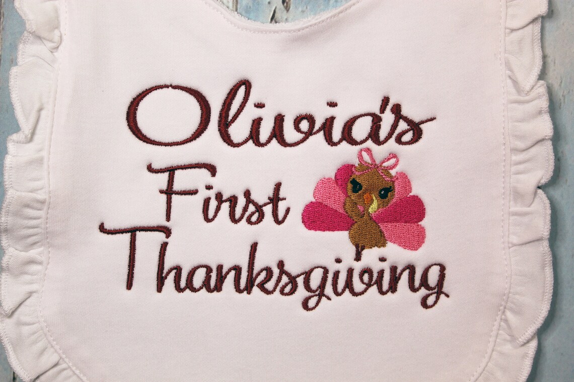 Thanksgiving Baby Bib and Burp Cloth First Thanksgiving bib | Etsy