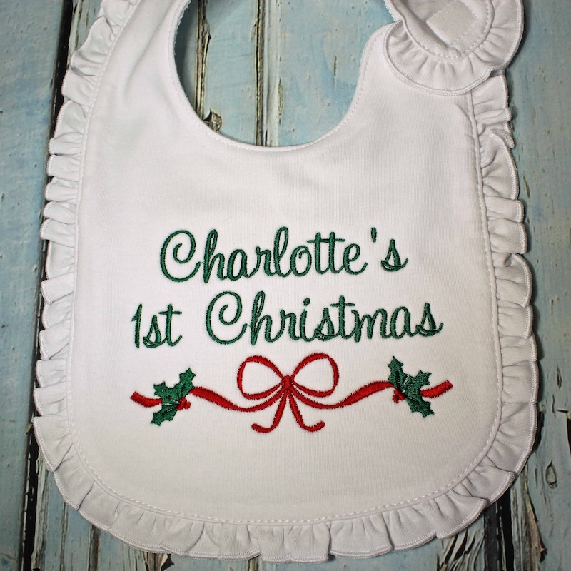 First Christmas Bib Baby - Etsy
