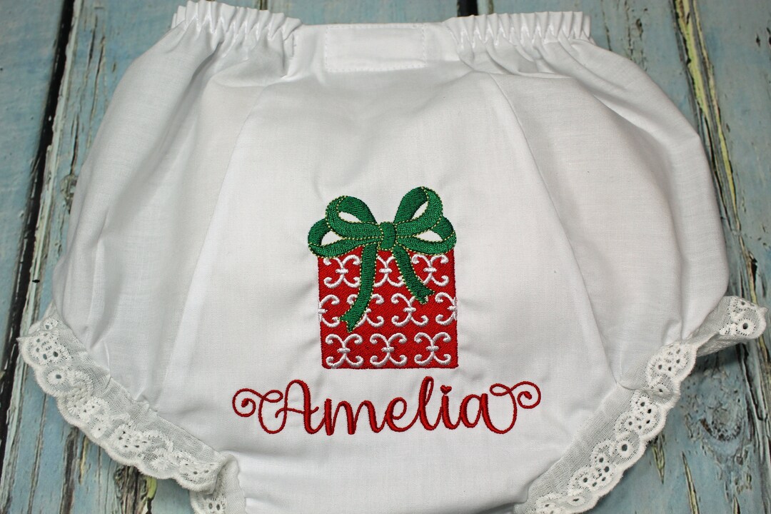 Christmas Diaper Cover, First Christmas Bloomers, 1st Christmas Diaper ...