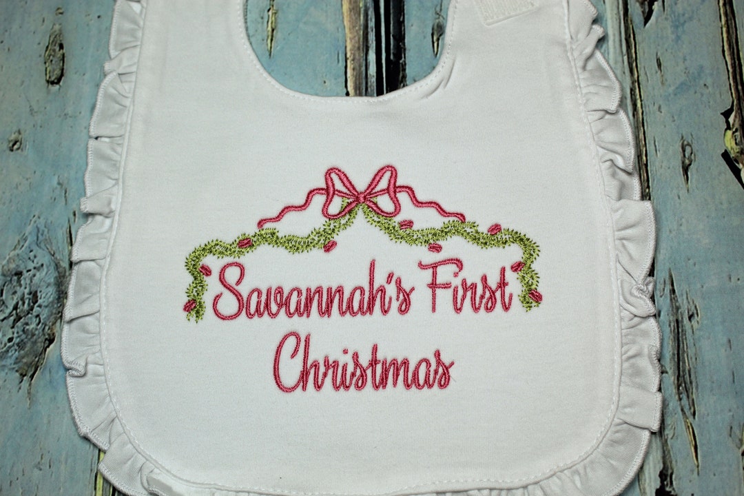 First Christmas Bib, First Christmas Burp, 1st Christmas, Christmas Bib ...