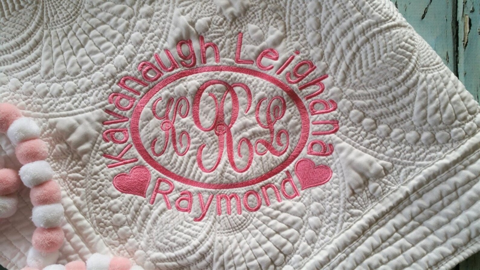 Monogrammed Baby Quilt, Personalized Baby Blanket, Personalized Baby ...