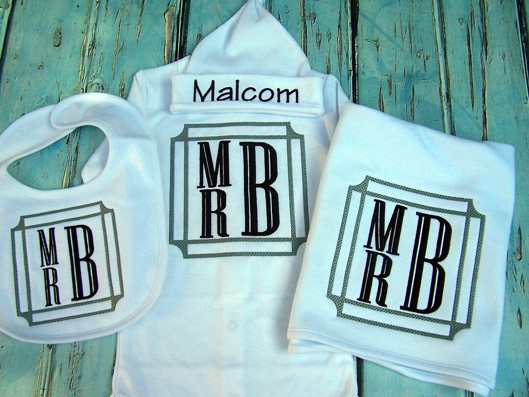 Monogram Baby Boy, Baby Gift, Take Home Outfit, Personalized Baby Boy ...