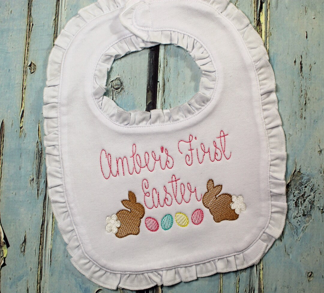 First Easter Bib & Burp Cloth Personalized Easter Baby Bib Personalized ...