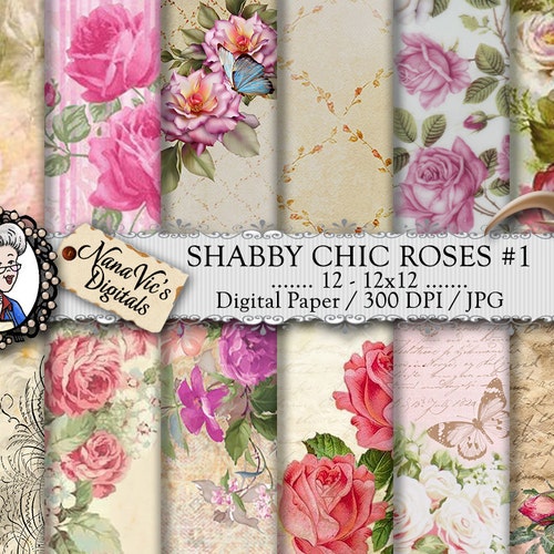 Shabby Chic Digital Paper: Roses Victorian Vintage - Etsy