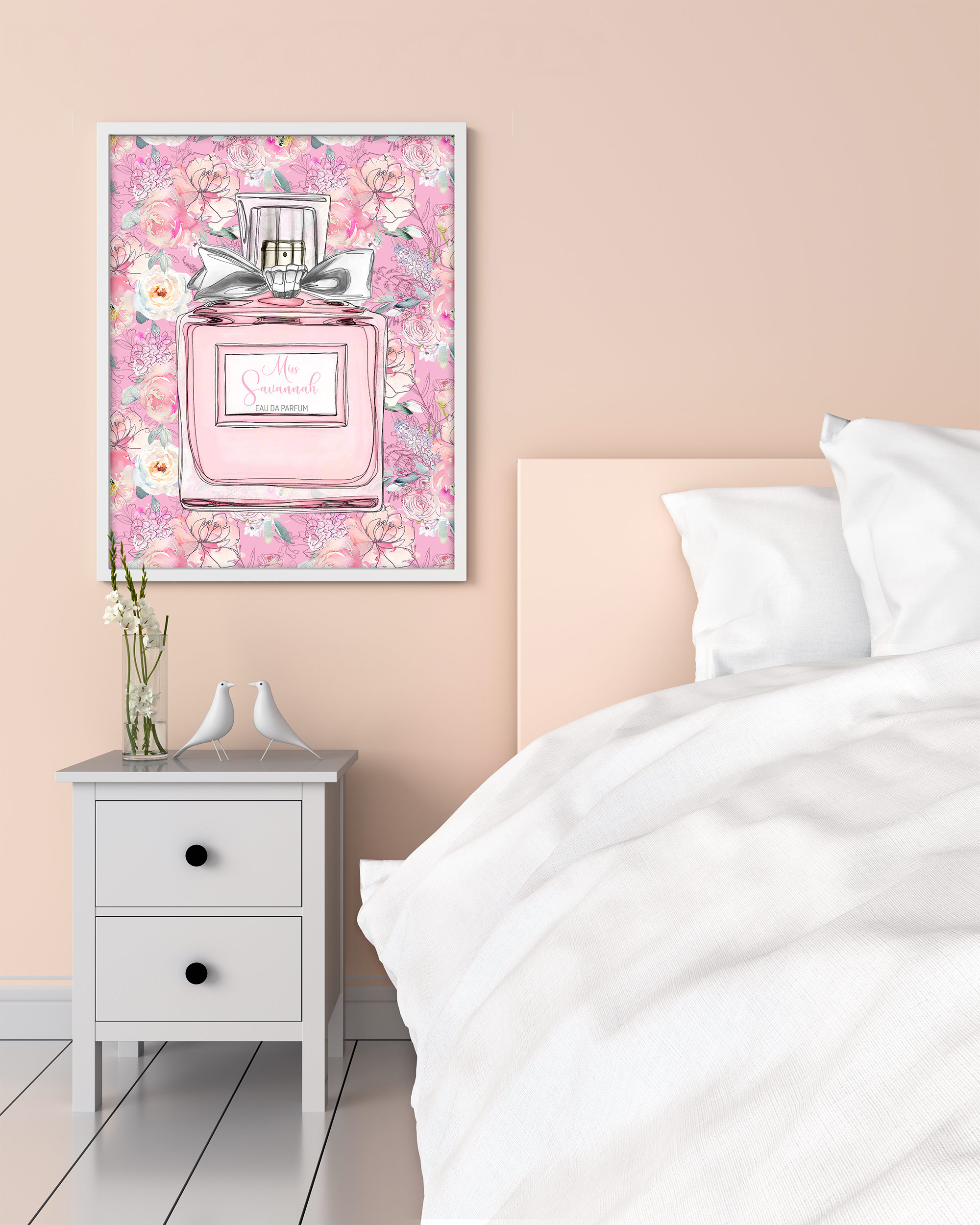 Fashion Wall Art Shabby Chic Floral Digital Prints Monogram - Etsy ...