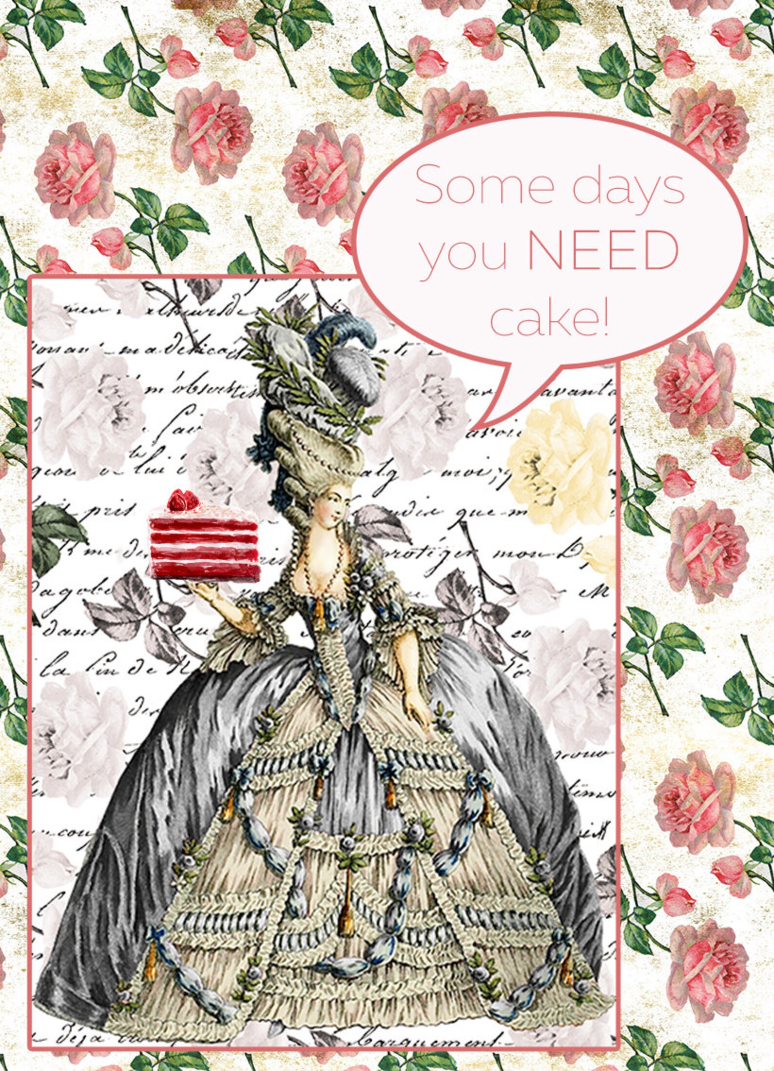 Marie Antoinette Digital Papers: Shabby Chic Vintage Collage Sheet ...
