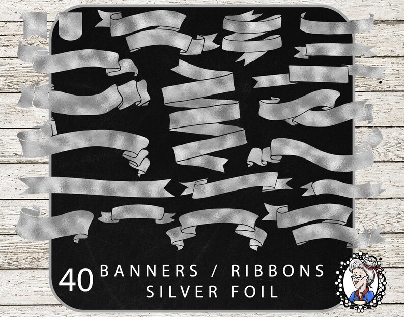 Silver Foil Banner Clipart Ribbon Clipart Silver Lables Clip - Etsy ...