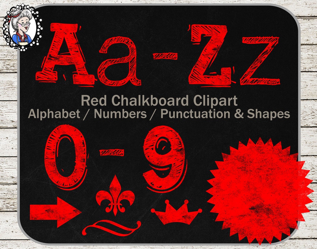 Blackboard Alphabet Clipart: Digital Chalk Alphabet Clip Art, Christmas ...
