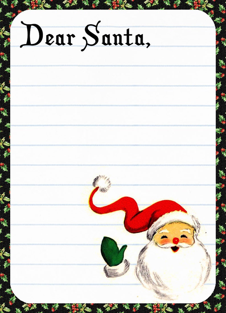 Christmas Vintage 1 Digital Paper Santa Reindeer Children - Etsy Australia