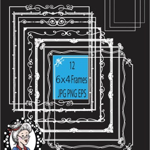 Clipart - Frames and Page Borders 1 - 6 X 4 Inches, Instant Download ...