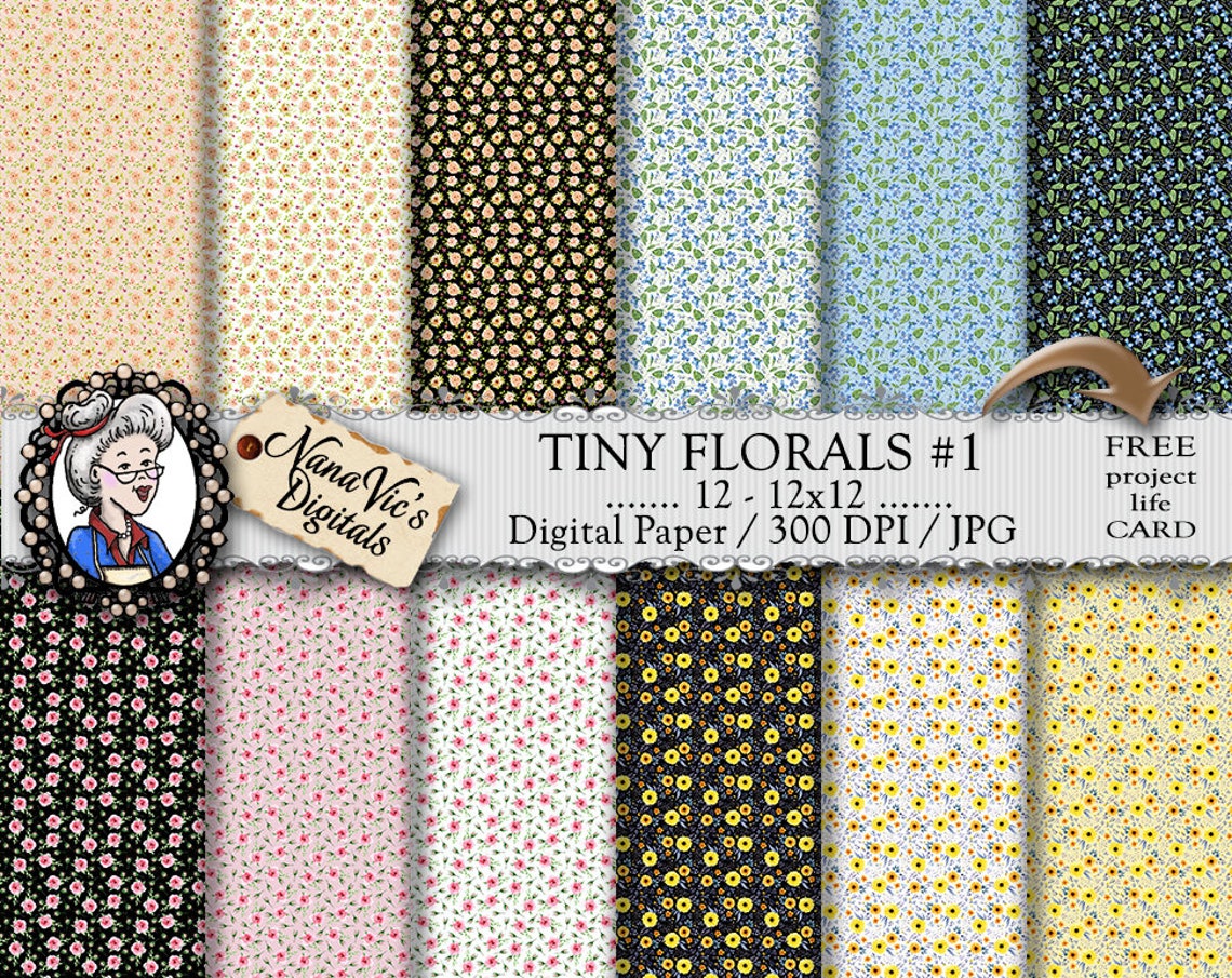 Floral Digital Paper Miniature Flower Pattern Tiny Flower - Etsy Australia