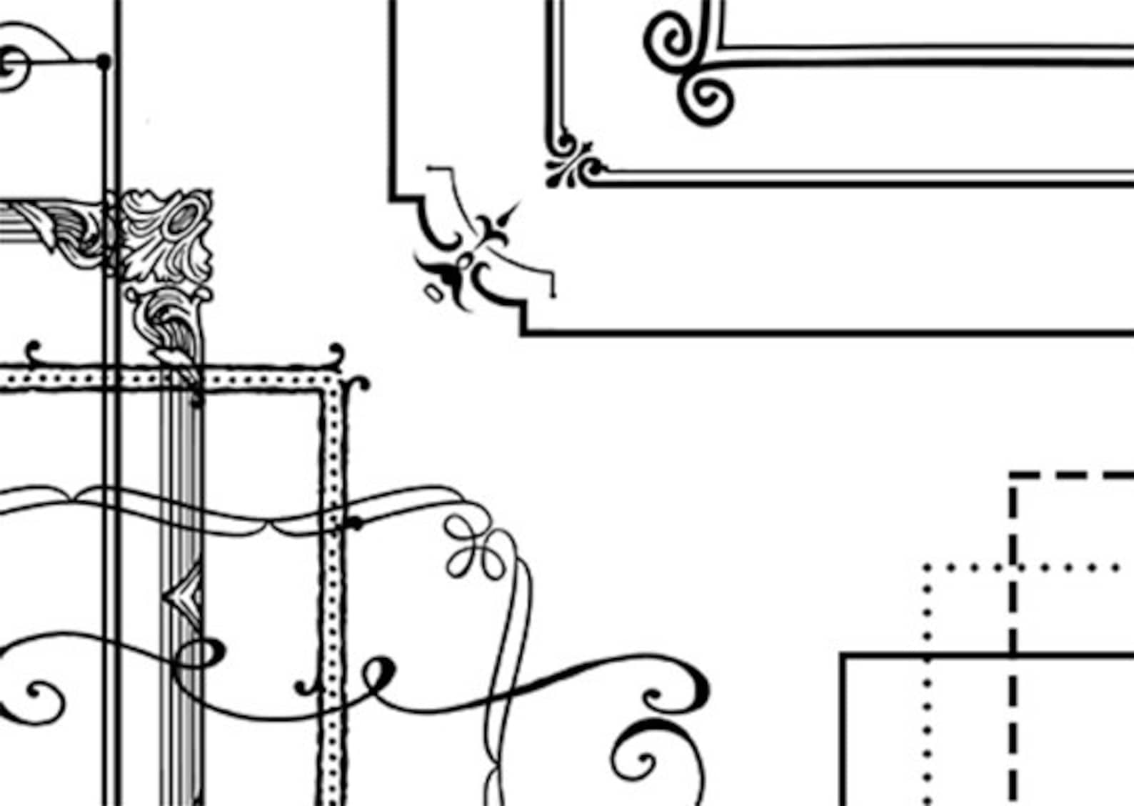 Clipart Frames and Page Borders 1 8 X 10 Inches Instant - Etsy