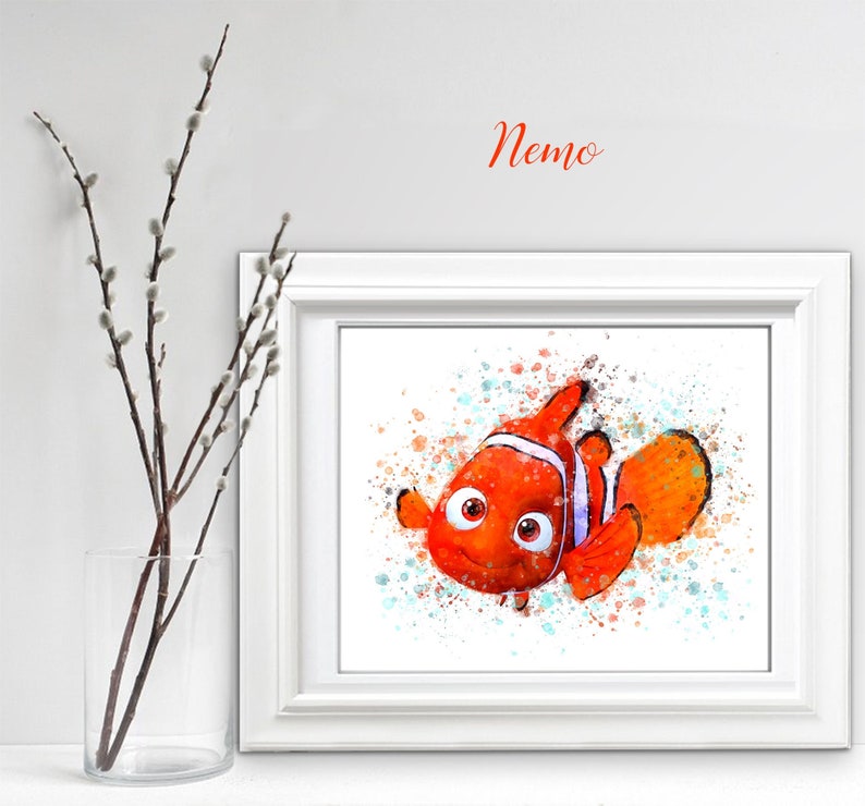 Nemo Nursery Print of Baby Dory Blue Fish Bathroom Decor - Etsy