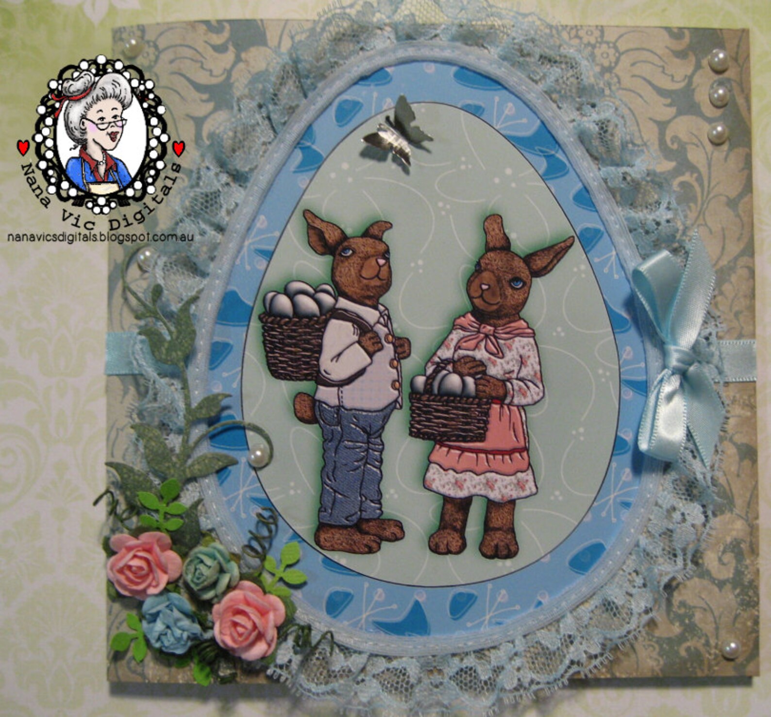 Instant Download Digital Digi Stamps Easter Bunnies ID:NV-DS0081 by ...