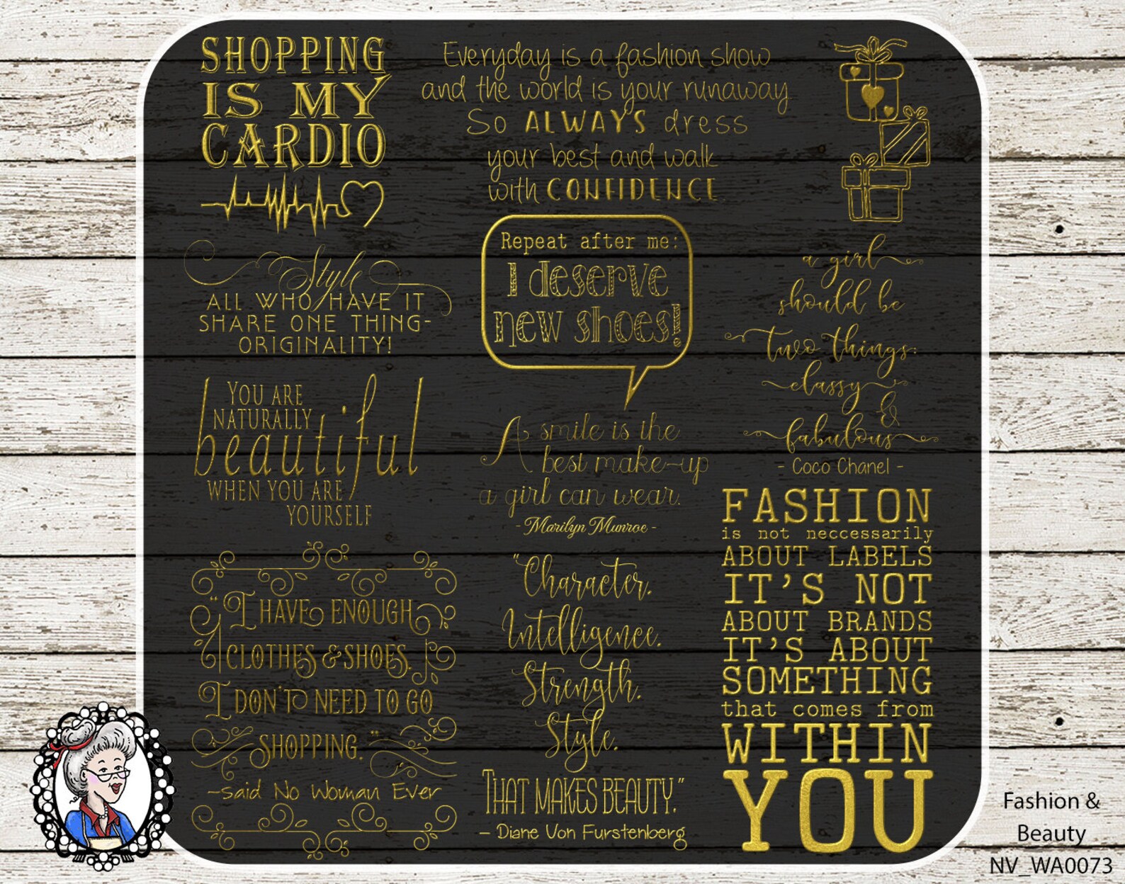 Fashion and Beauty: Overlay Clip Art Digital Stamp Word | Etsy