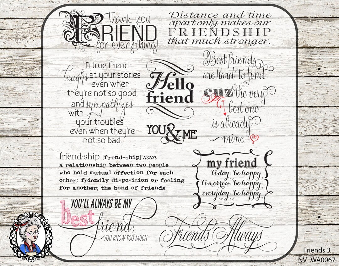 Friends Overlay / Clip Art / Digital Stamp / Word Art / Scrapbooking ...
